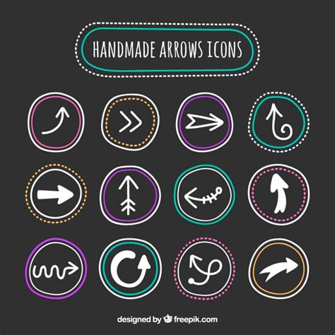 Premium Vector Handmade Arrow Icons