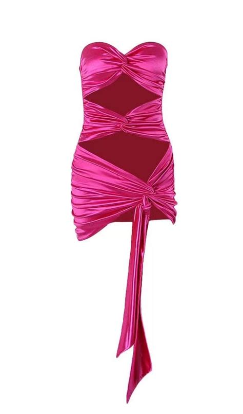 Strapless Mini Dress In Pink Aesvs