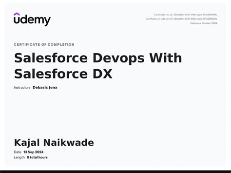 Ms Kajal Naikwade On Linkedin Certificate On Salesforce Devops With Salesforce Dx