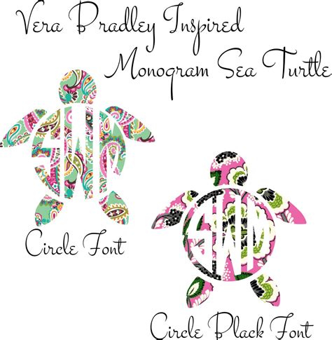 Monogram Decal Car Monogram Turtle Monogram Decal Etsy