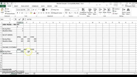Absolute Cell Reference YouTube