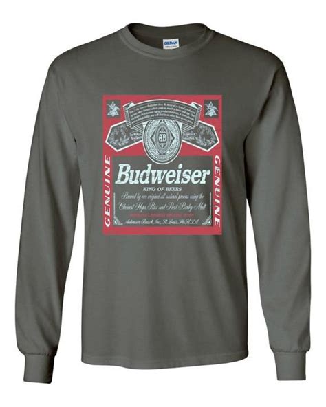Budweiser Beer Long Sleeve T Shirt Unisex Long Tee Shirt Worn Label