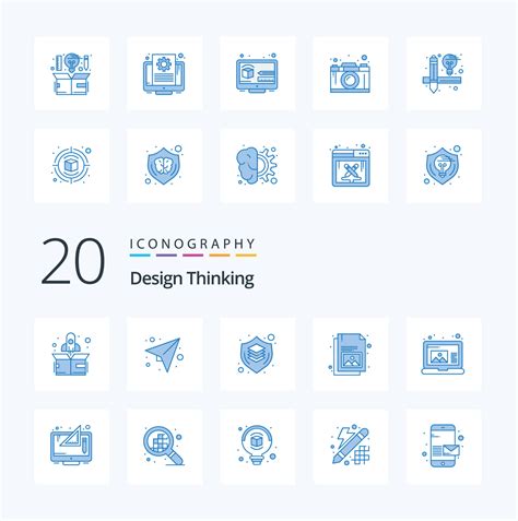 20 Design Thinking Blue Color Icon Pack Like Draw Image Design Gallery