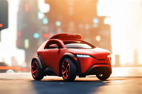 Premium Photo Modern Electric Car On The Street In The Evening