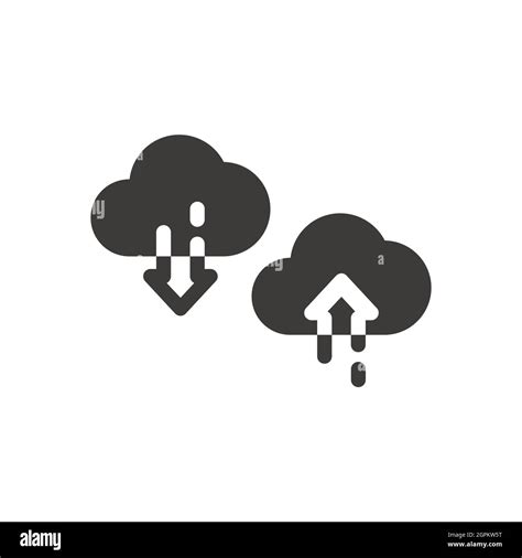 Cloud With Arrow Black Vector Icon Stock Vector Image Art Alamy