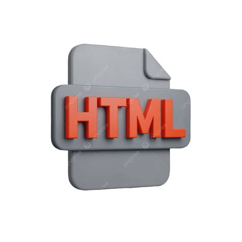 Dynamic 3d Html File Icon Representing Web Development And Coding