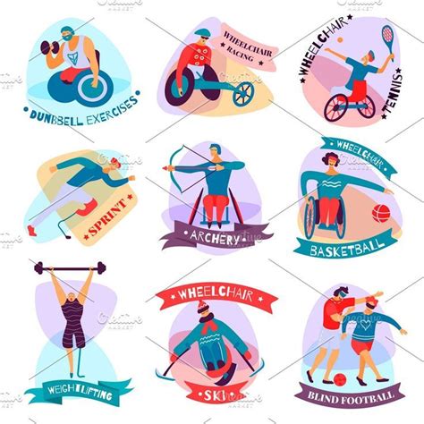 Disabled People Sport Emblems Wheelchair Sports Wheelchair Free Sport