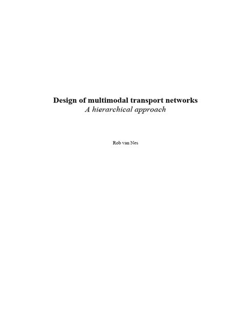 Design Of Multimodal Transport Networks Pdf