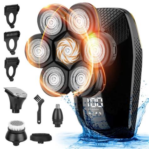 Dropship 5 In 1 Electric Rotary Razor For Bald Men Rechargeable