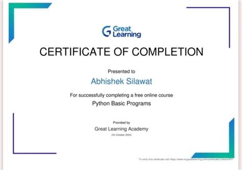 Abhishek Silawat On Linkedin I Earn Certificate Of Python