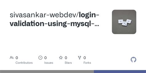 GitHub Sivasankar Webdev Login Validation Using Mysql And Php Pdo