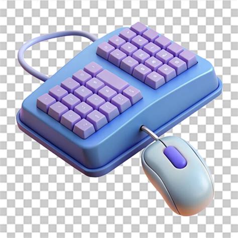 3d Computer Keyboard Isolated On White Background Wired Computer