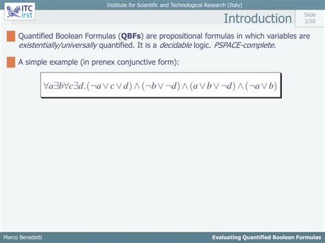 Ppt Evaluating Quantified Boolean Formulas Powerpoint Presentation
