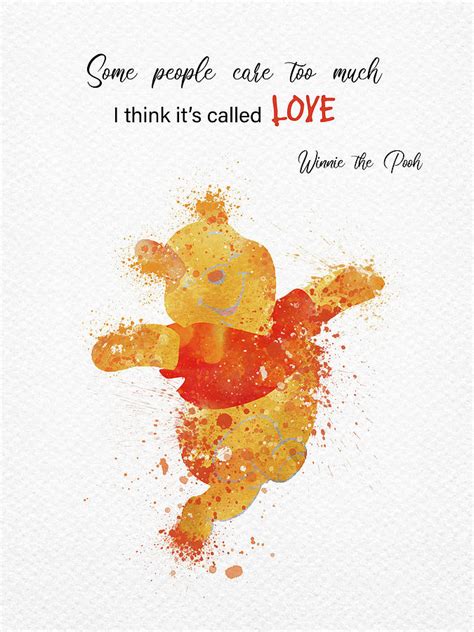 Pooh Bear And Love Quote Watercolor Digital Art By Mihaela Pater Fine