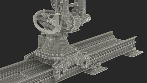 Robotic Arm Yellow On Rails 3d Model Turbosquid 2300577