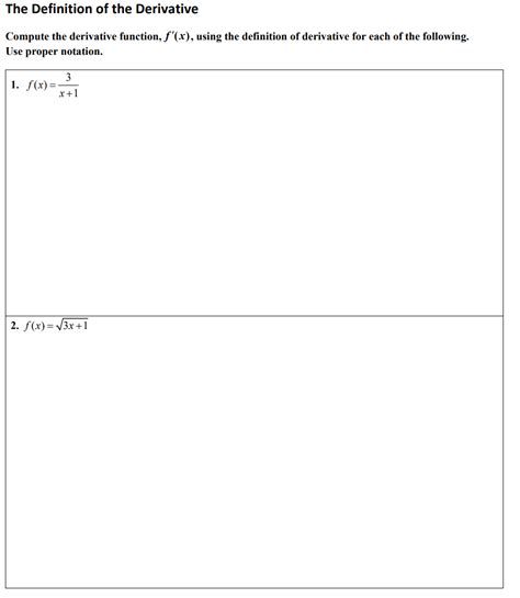 Solved The Definition Of The Derivative Compute The