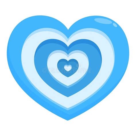 Blue Heart Showing Love And Romance With Repeating Shapes Stock Vector