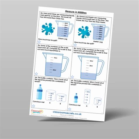 Year 2 Measure In Millilitres Reasoning And Problem Solving Resource