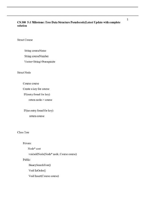 Cs Milestone Tree Data Structure Pseudocode Latest Update With Complete Solution Cs
