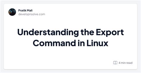 Understanding The Export Command In Linux