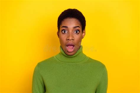 Portrait Of Attractive Puzzled Confused Woman Sudden News Reaction Oops