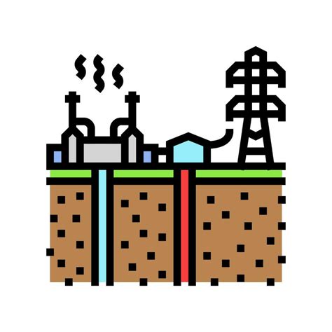 Power Grid Geothermal Energy Color Icon Vector Illustration 36278594