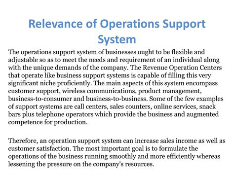 PPT Possessing An Excellent Operations Support System Is A Must PowerPoint Presentation ID