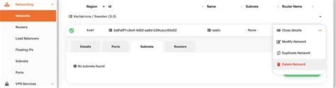 Deleting Networks Cleura Docs
