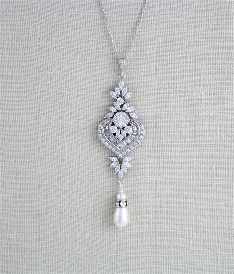 Rose Gold Bridal Necklace Rose Gold Pendant Necklace Bridal Etsy