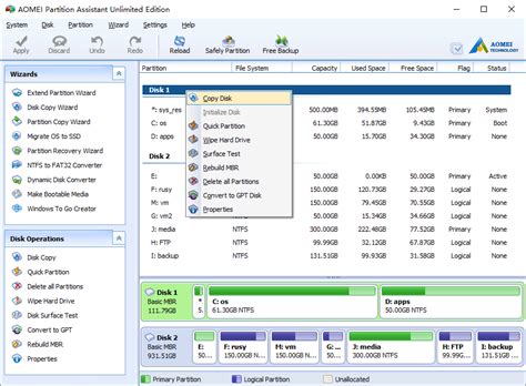 disk partition copy features of partition magic server
