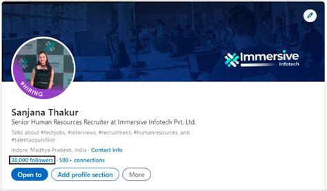 celebrating 30k followers on linkedin sanjana thakur posted on the topic linkedin