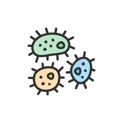 载体微生物、细菌平线图标 向量例证 插画 包括有 化学制品 医学 电池 线路 背包 微生物 160828947
