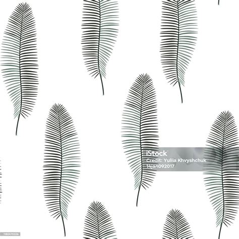 패션 스타일 정글 패턴 원활한 배경입니다 빈티지 색상 손바닥 잎 흰색 배경에 고립 3차원 형태에 대한 스톡 벡터 아트 및 기타 이미지 3차원 형태 교육 금속 Istock