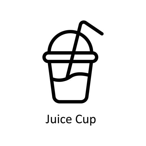 Juice Cup Vector Outline Icons Simple Stock Illustration Stock