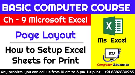 Ms Excel Chapter 9 Page Layout Tab How To Setup Excel Sheets For