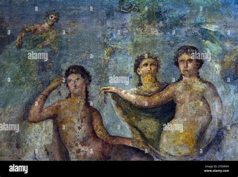 Fresco Pompeii Roman City Is Located Near Naples In The Campania Region