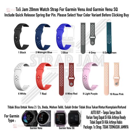 Jual Nps Mm Sporty Strap Garmin Venu Venu Sq Tali Jam Rubber Silikon Untuk Olahraga