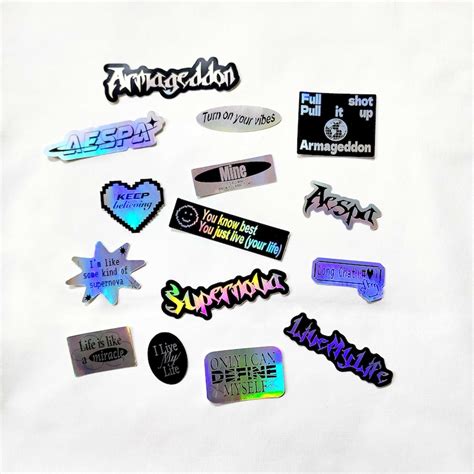 Aespa Armageddon Supernova Lyrics Sticker Pack Holographic Kpop Album