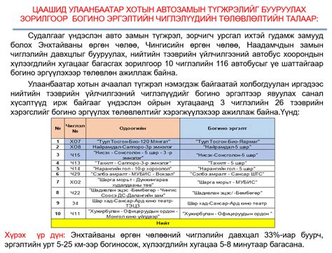 Нийтийн тээврийн богино эргэлтийн талаар танилцуулж иргэдийн саналыг