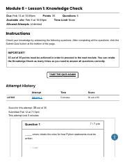 Module Lesson Knowledge Check Introduction To Programming