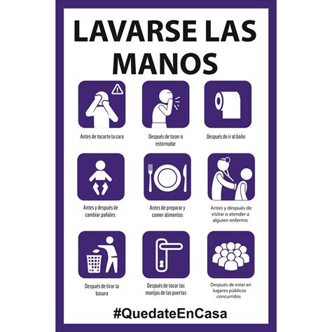 Letrero Lavarse Las Manos 16×24 Cm Gráfica Letrilandia