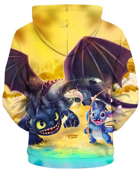 Stitch And Toothless Go Fishing 3d All Over Print Style For Your Life