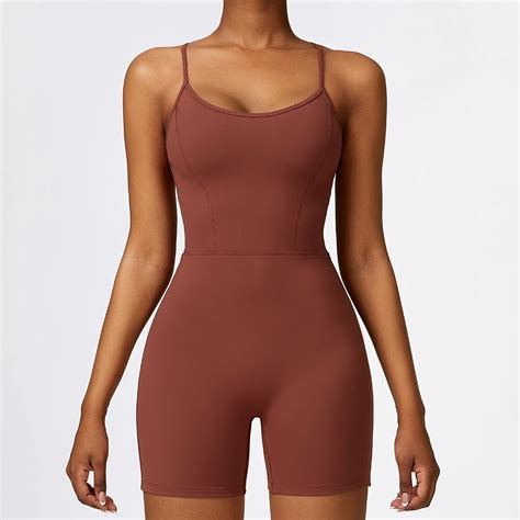 Aola Custom Yoga Rompers Bodysuits Womens Square Neck Romper One Piece Tummy Control Workout