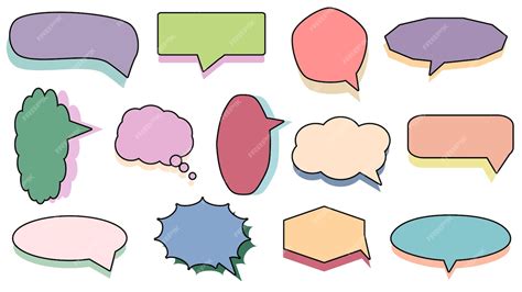 Premium Vector Collection Of Blank Colorful Speech Bubble Conversation Box Chat Box Speak