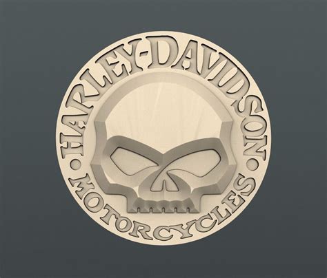 3d STL Models For CNC Artcam Aspire Relief Skull Harley Davidson