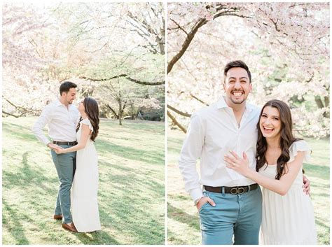 Branch Brook Park Cherry Blossom Engagement Jackie And Anthony