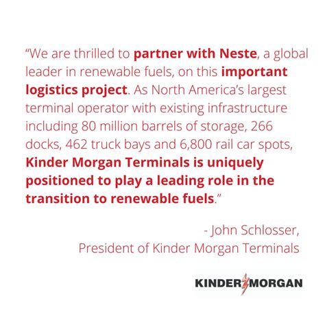 Kinder Morgan Inc On Linkedin Kinder Morgan And Neste Partner On
