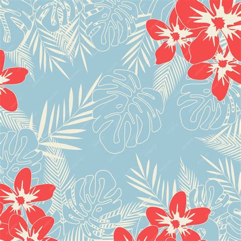 Premium Vector Tropical Jungle Leaves Seamless Pattern Background