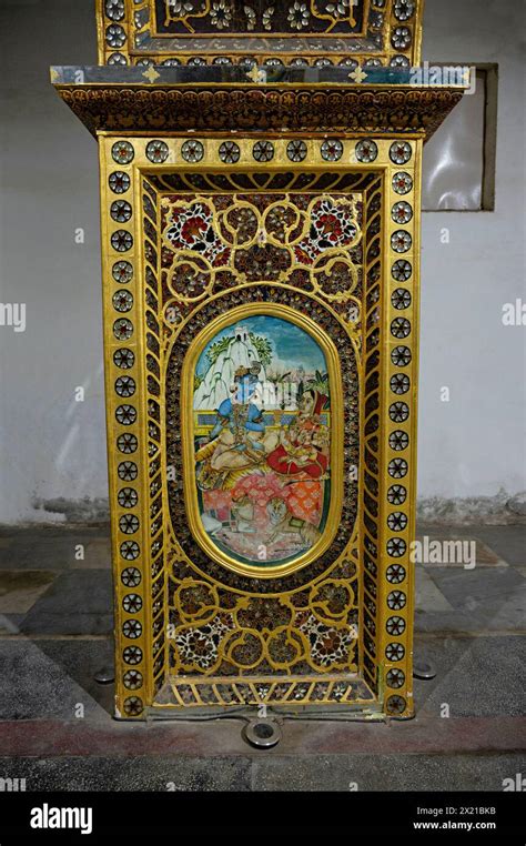 Colourful Glass Work On A Pillar Moti Mahal It Was Used As The
