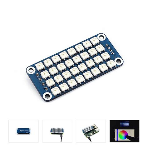 Raspberry Pi 4 X 8 Rgb Led Matrix Expansion Hat Pi Australia